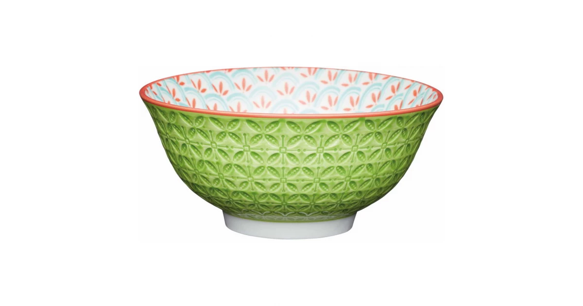 Dumyah: Kitchen Craft Glazed Stoneware Bowl with Geometric Pattern ...